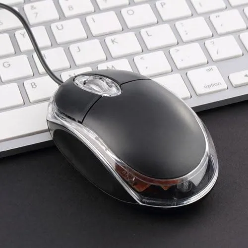 NICE 3D LED Optical Mouse USB 2.0 Black Wired Optical Light Scroll ...