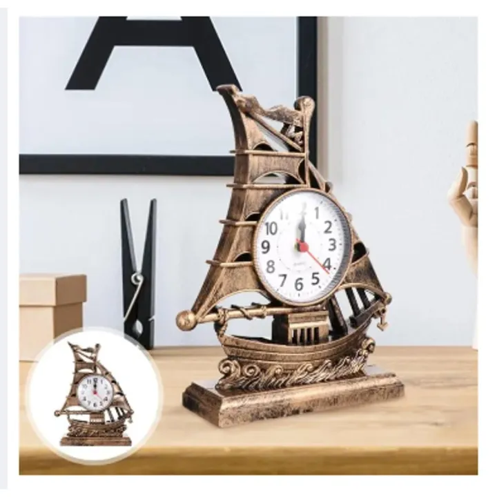 Ship Table Clock Showpiece for decorate room showpices | Daraz.com.bd
