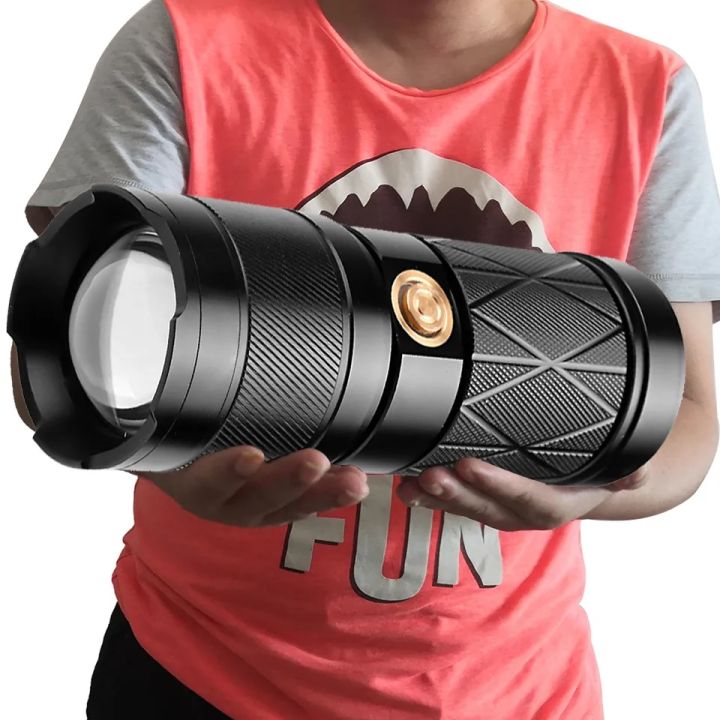 XHP90.2 Super Bright Led Double Head Flashlight Waterproof Rechargeable ...