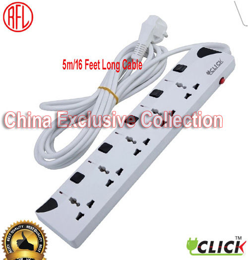 Multi Extension Click 2 Pin 5 port 16 feet Cable | Daraz.com.bd