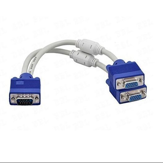VGA Y Monitor Splitter Cable -White and Blue | Daraz.com.bd