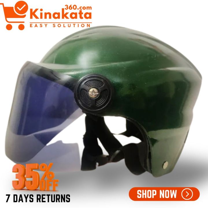 Green Color Bike Helmet – SFM Cap Style Half Face Helmet for Men ...