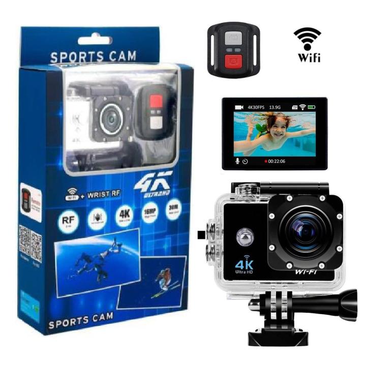 16MP 4K Ultra 30M Waterproof Sports Action Camera Kit with Built In ...