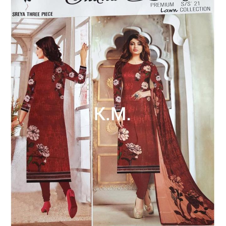 Pakistani Lawn Unstitched Three Piece Party Dresses (3 Piece) | Daraz.com.bd