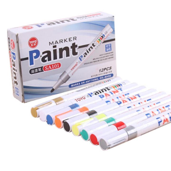Paint Permanent Marker for Any Hard Surface (White/Golden/Silver/Pink ...