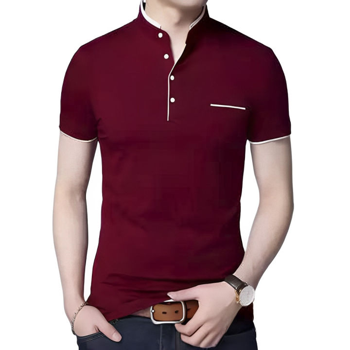RED COLOUR COTTON SHORT SLEEVE CASUAL T-SHART FOR MEN. | Daraz.com.bd