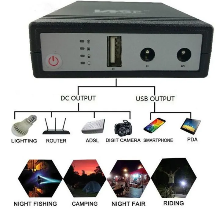 WGP Mini UPS for wifi router 8hrs power backup (5+12+12 Volts 3 Output ...