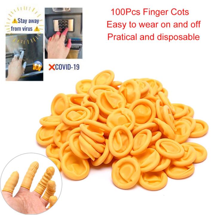 100PCS Non-slip Disposable Finger Cots Protective Latex Rubber Finger ...