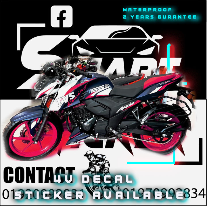 Apache rtr 4v 150 decal sticker || 4v body sticker available || 4v ...