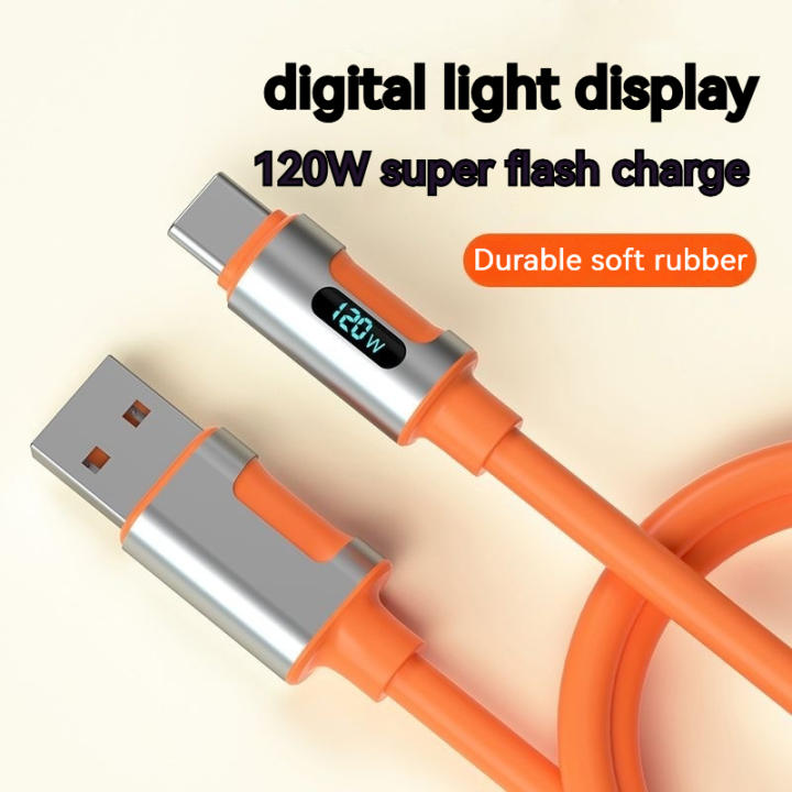 Mecha digital display data cable 120W super fast charging flash ...