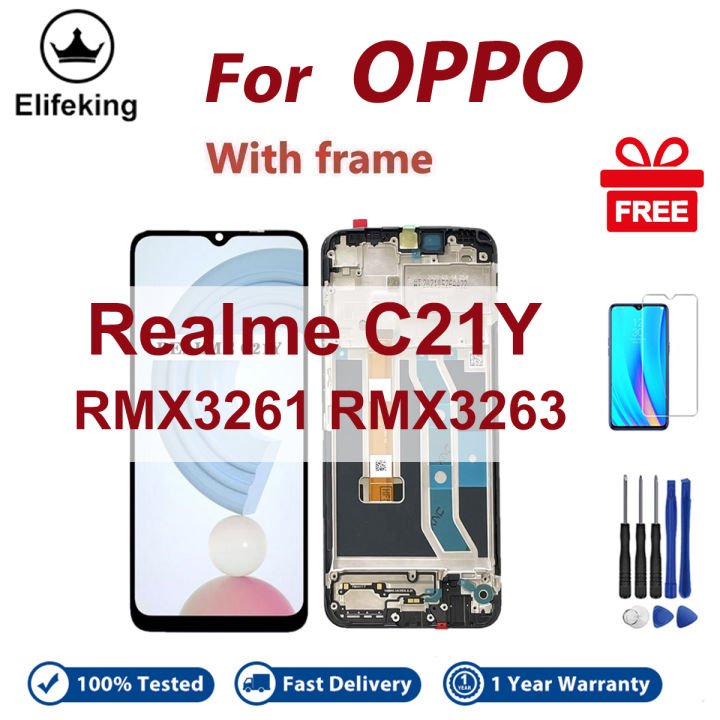 LCD With Frame For OPPO Realme C21Y RMX3261 RMX3263 Display Touch ...