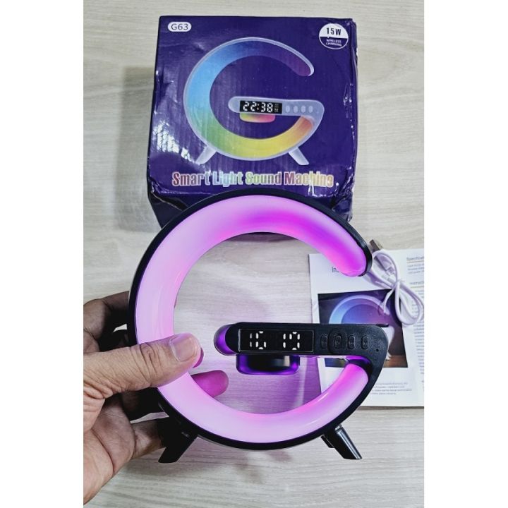 G63 Wireless Bluetooth RGB Speaker Wireless Charger Light APP Control ...