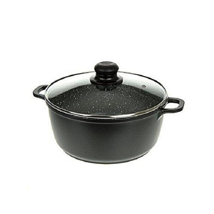 26 cm Non-Stick Casserole with Lid - Black | Daraz.com.bd