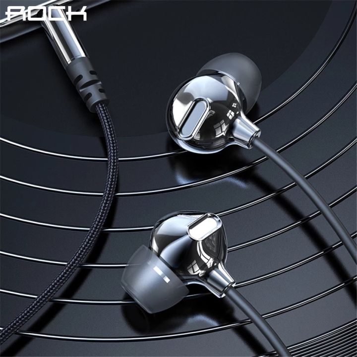 Rock Space Obsidian Stereo Earphones 3.5mm - Black | Daraz.com.bd