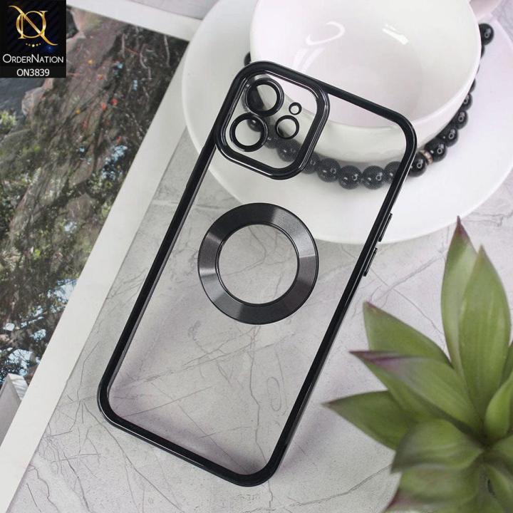 For iphone 12 Pro max Electroplating Borders Logo Hole Camera Lens ...