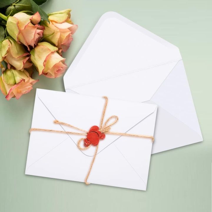50 Packs of A7 Envelopes for Invitation, White 5x7 inch Envelopes with ...
