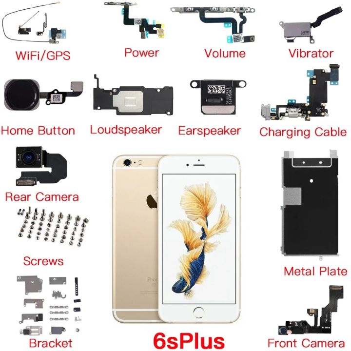 Inner Parts for IPhone 6s Plus Rear Front Camera Charging Power Volume ...