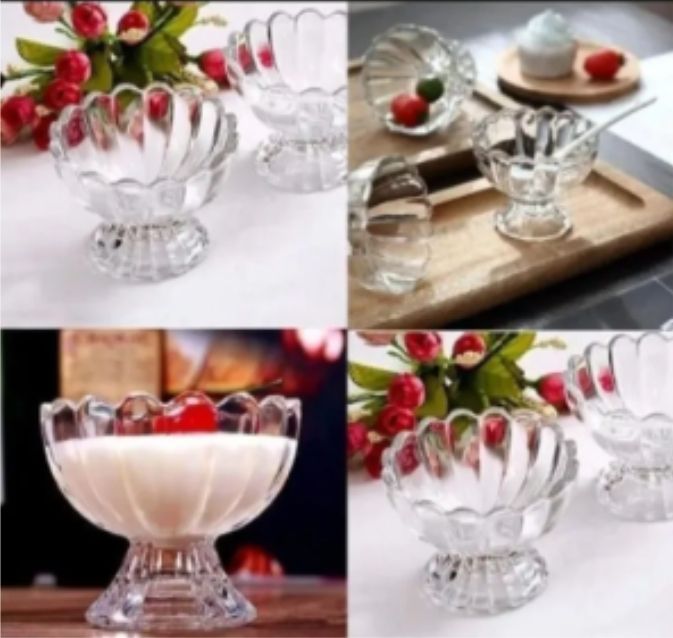 Glass Firni Set & Bati Set, Bowl Set ice-cream set Nasta bati . 6pcs ...