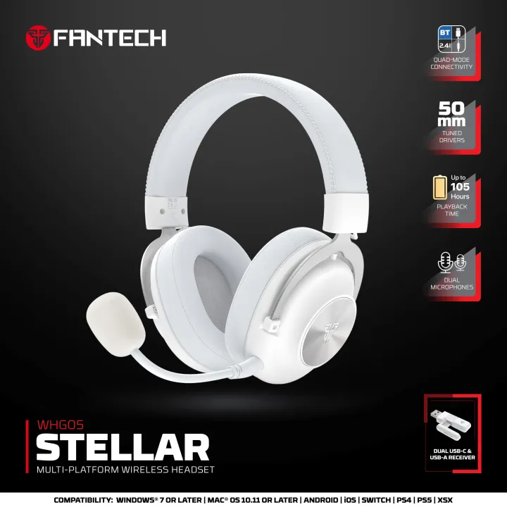 FANTECH WHG05 STELLAR Multiplatform Wireless Gaming Headset | Daraz.com.bd