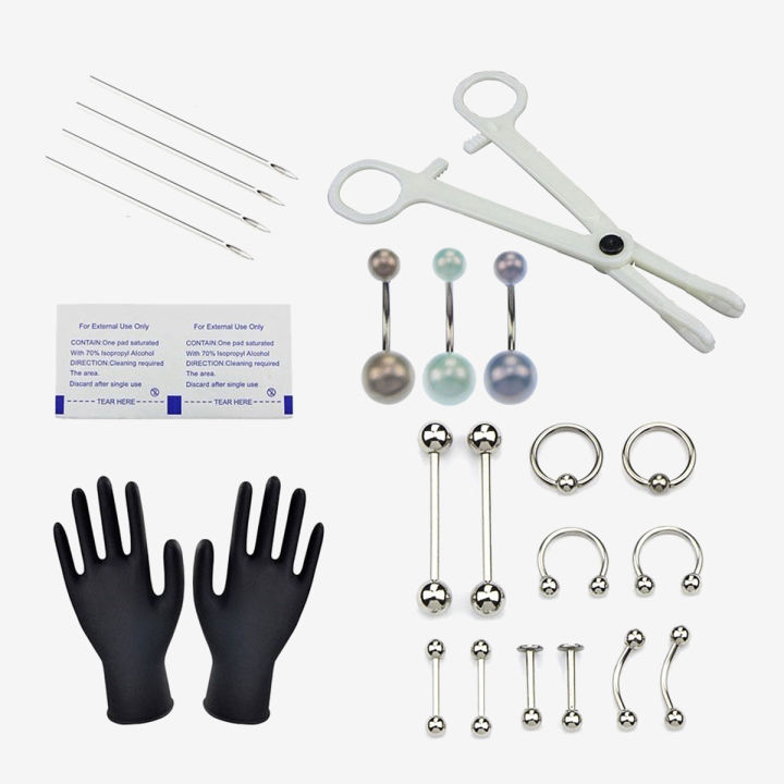 1 Set Body Piercing Tools Professional Piercing Kit Belly Body Ring ...