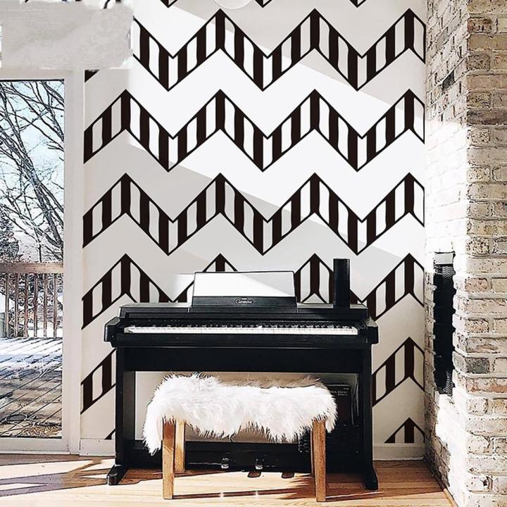 Modern Stripe Peel and Stick Wallpaper Beige and White Contact Paper ...