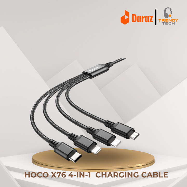 Hoco Cable 4-in-1 “X76 Super” for 2xLightning charging wire | Daraz.com.bd