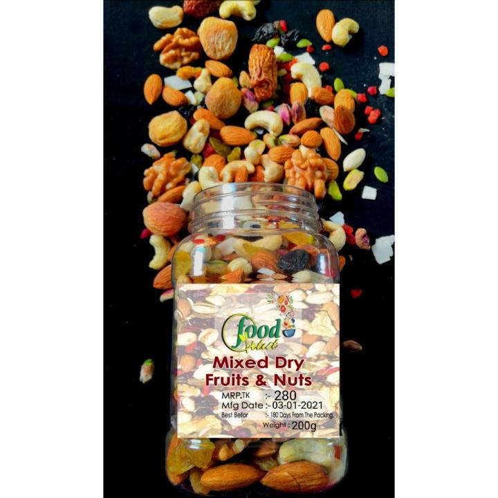 Roasted Mixed Dry Fruits & Nuts-200gm(14 Items) | Daraz.com.bd
