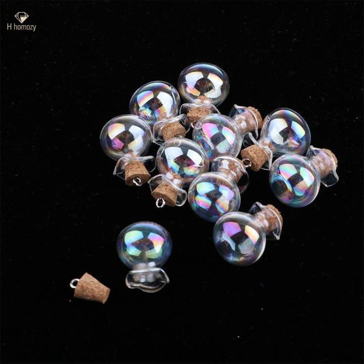 Set of 10 Mini Empty Glass Bottles with Cork Stopper Tiny Vials Crafts ...