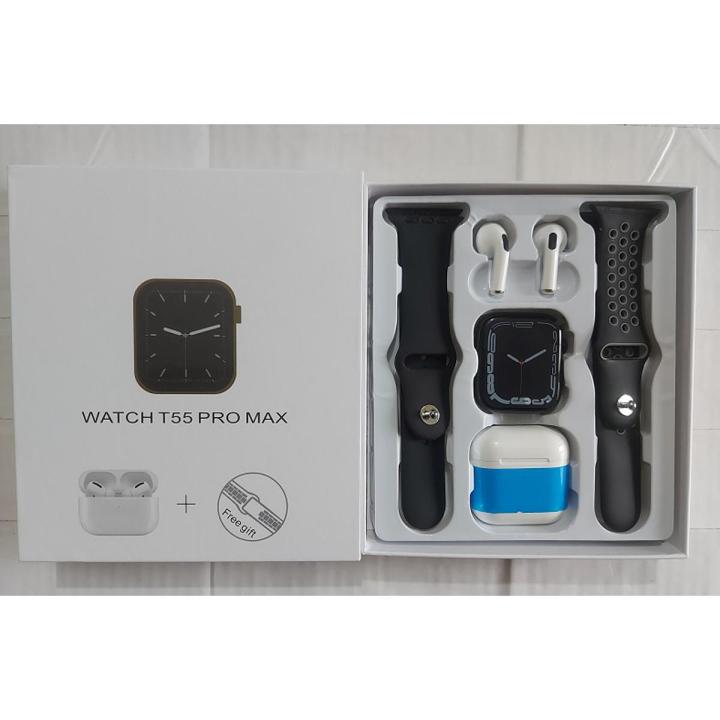T55 Pro Max Smartwatch Free Bluetooth Dual Belt Calling Option 45MM ...