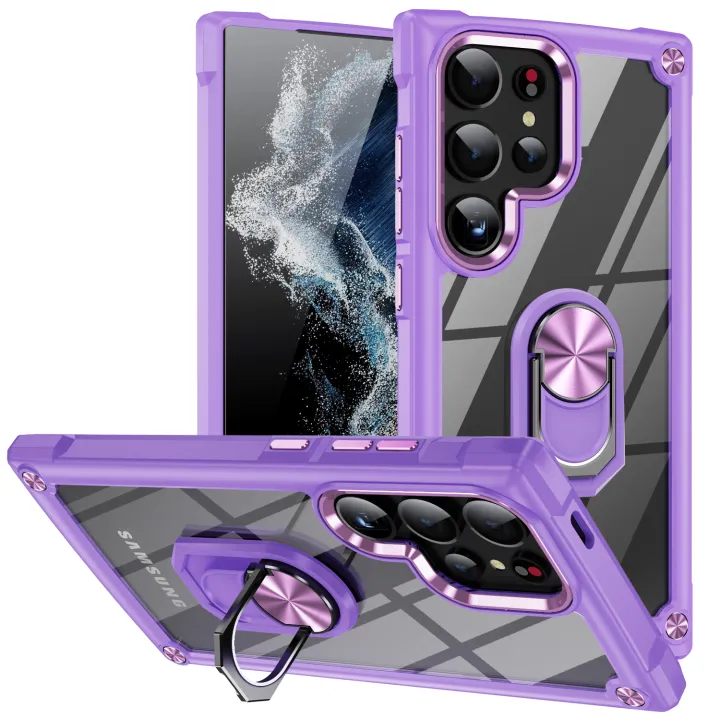 HODON Armor Shockproof Clear Magnetic Bracket Cases For Samsung S26 S25 ...