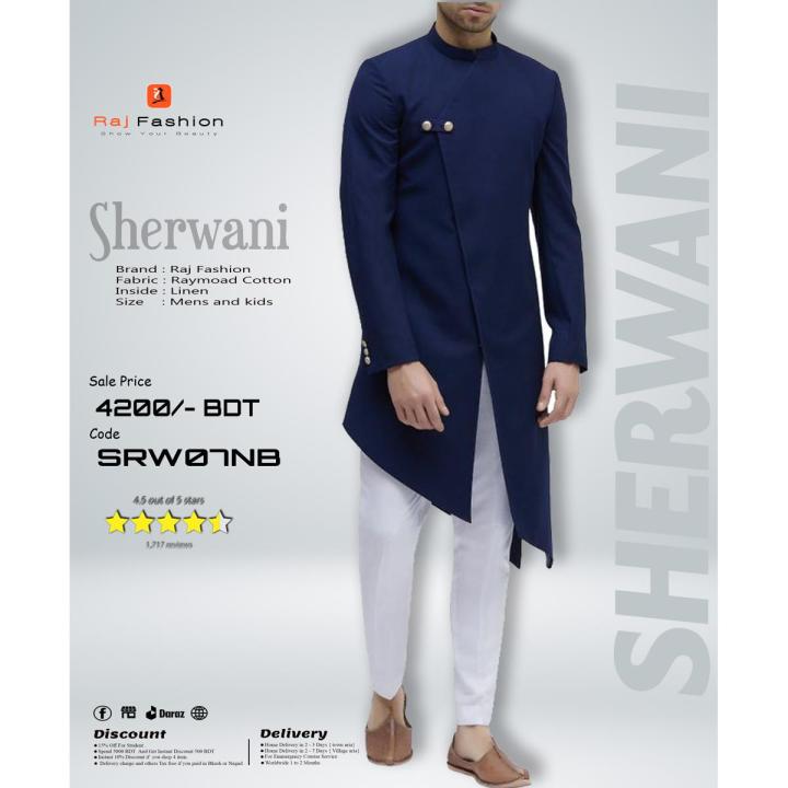 Raj Fashion Indian Designer Mens Wedding Achkan Indowestern Jodhpuri ...