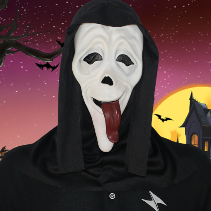 1PC Realistic Movie Horror Scream Scary Face Ghost Mask Creepy Stick ...