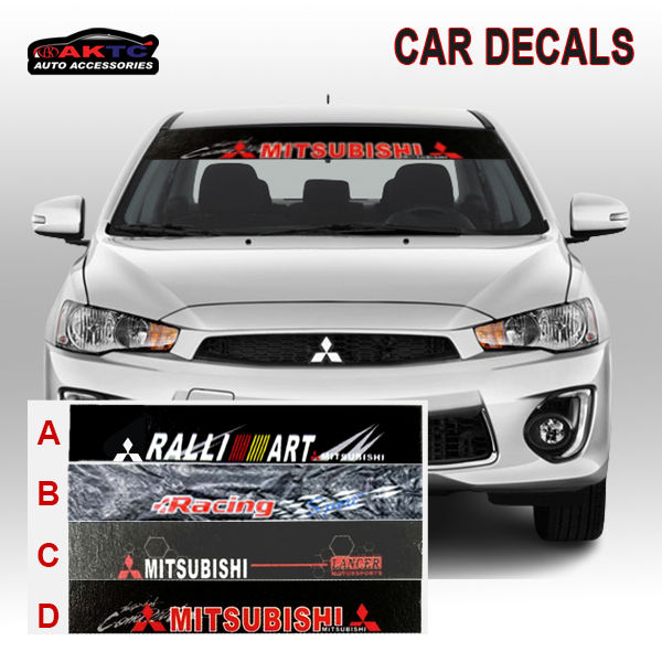 Mitshubishi Car Universal Windshield reflective sticker Sport ...