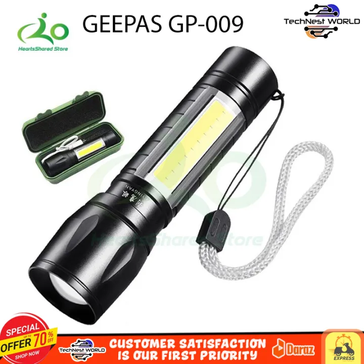 Geepas GP-009 Rechargeable Led Flashlight Torch Lamp | Daraz.com.bd