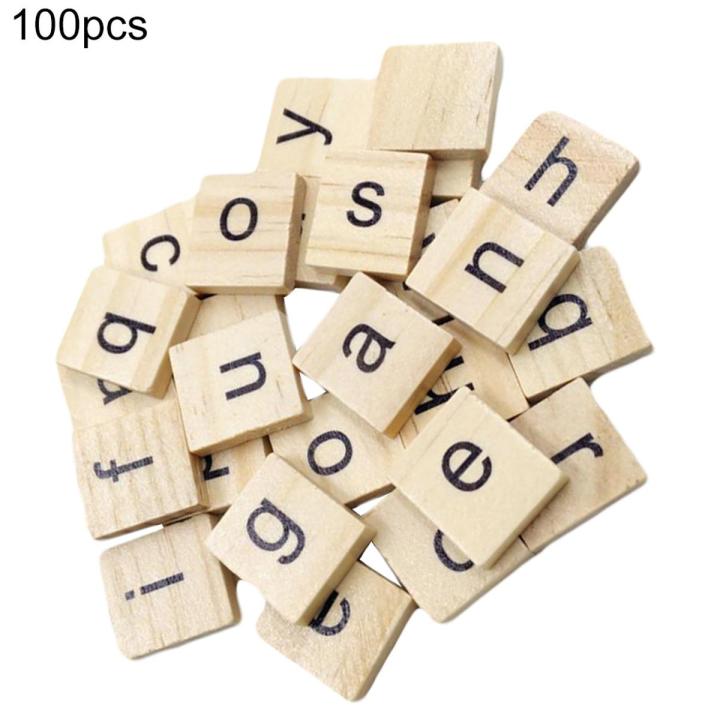 100Pcs English Alphabet Word Scrapbooking Letter Block Puzzle Kids ...