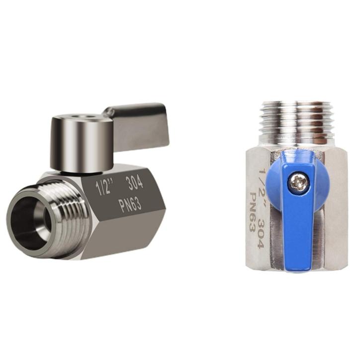 2 Pcs 304 Stainless Steel Mini Ball Valve(1/2 Inch Female x Male) NPT ...