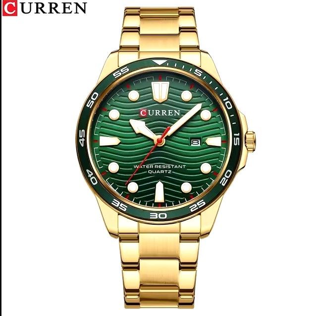 CURREN C8426G Golden Stainless Steel Analog Watch For Men - Green ...
