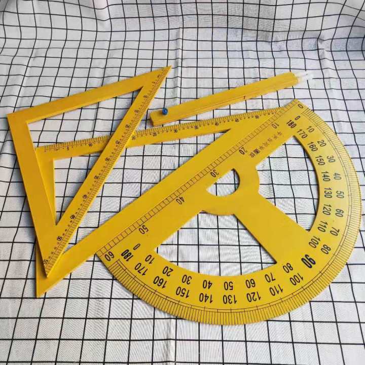 Wooden Teaching Aids, Triangular Board, Compass Protractor, 4 Piece Set ...