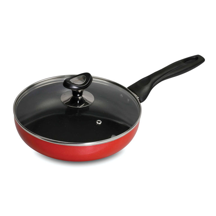 Topper Glamour Fry Pan with Lid 24 cm Red 805009 | Daraz.com.bd