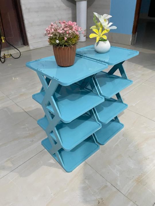 Shoe Rack 4-Layer - Stackable Multi-Tier Shoe Organizer | Daraz.com.bd