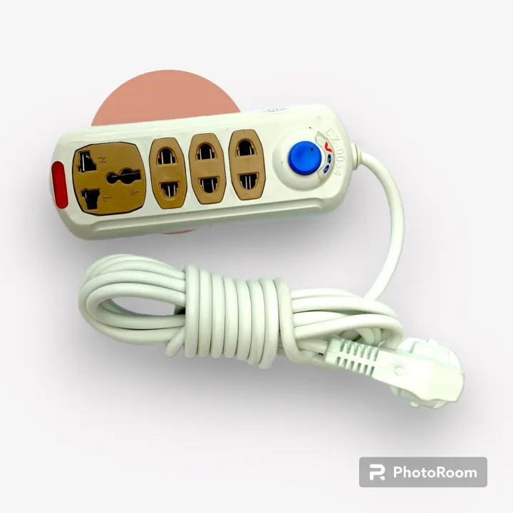 Multiplug 4 Port Power sockets White 5 Meters Long Wire | Daraz.com.bd