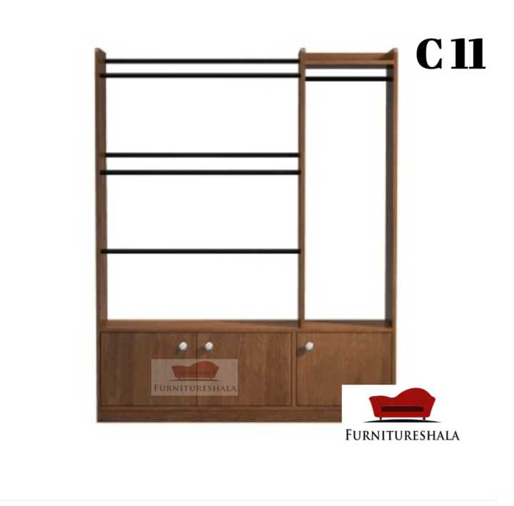 FurnitureShala Modern Alna With 3 Storage Cabinet and Shelf for Home ...