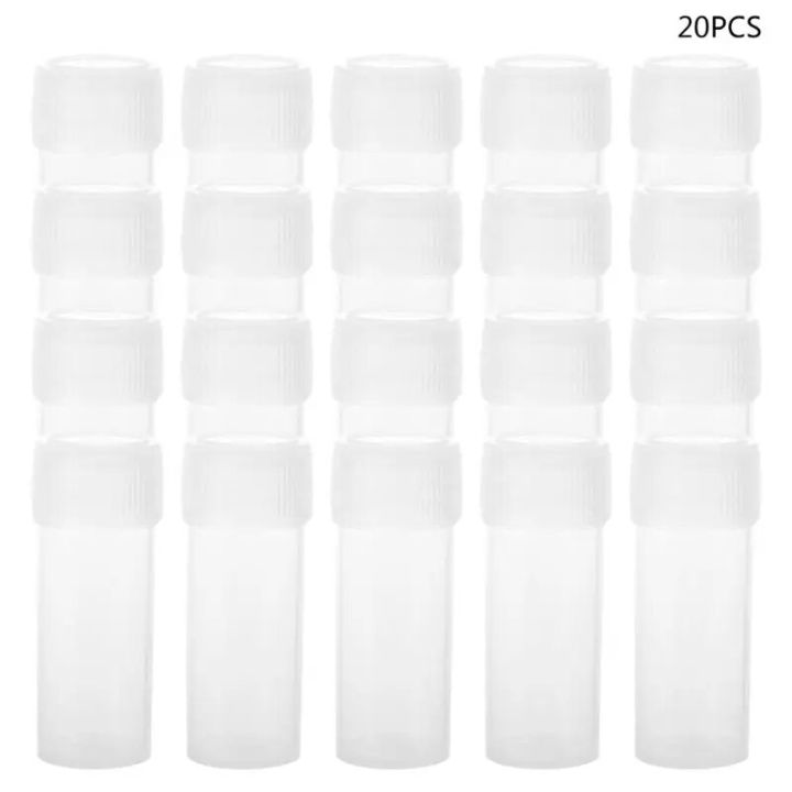 20PCS Empty Plastic for Pill Bottle Container Craft Screw Cap Bottles ...