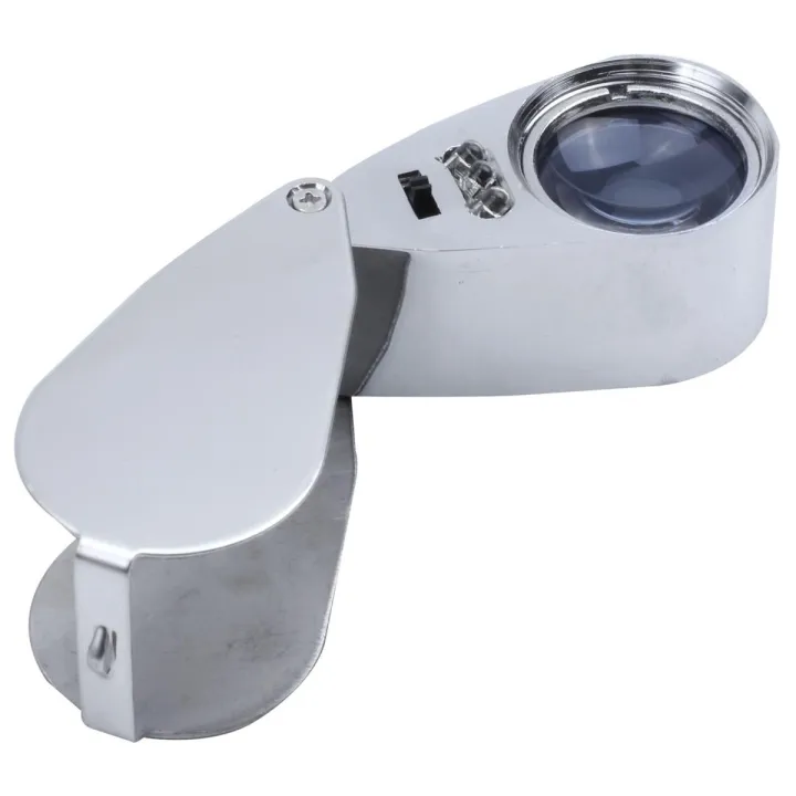 40x LED Pocket Magnifier Jeweller Eye Glass Loop Lens Magnifying Loupe ...