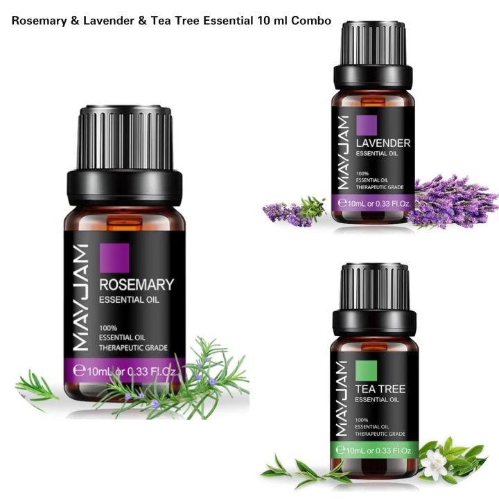 Rosemary & Lavender & Tea Tree Essential Oil 10 ml Combo Each | Daraz ...
