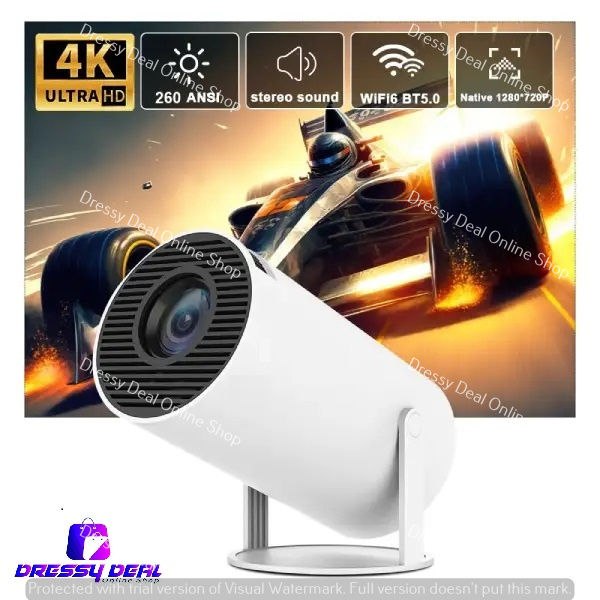 Mini Projector with Android 11, HY300 Home Projector 4K Ultra Hd ...