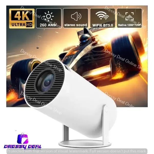 Mini Projector with Android 11, HY300 Home Projector 4K Ultra Hd ...