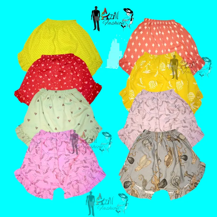 8 Pieces Multi Color Printed girls Half Pant by any color | Daraz.com.bd