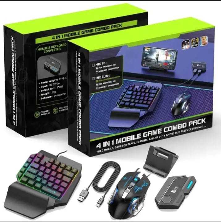 Mixpro/SE 4 IN 1 Mobile Game Keyboard and Mouse Gaming Combo Pack for ...