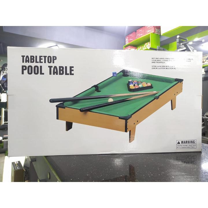 Pool Table - Table Top- Pool Table, 15 Colored Balls, 1 Cue Ball, 2 ...